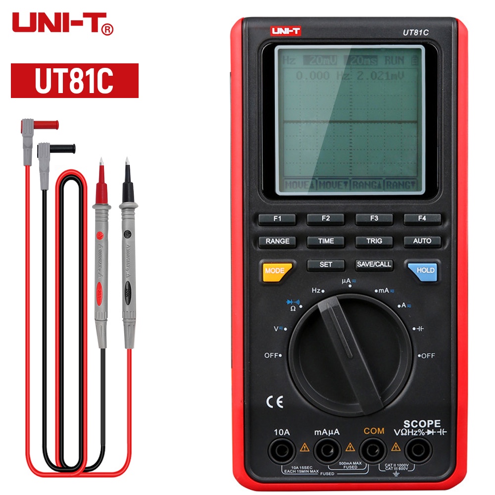 UNI-T UT81C UT81B Real-Time Sample Rate Handheld Oscilloscope Digital Multimeter AC DC ...
