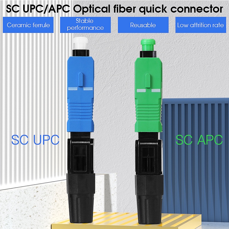 APC Fiber Optic Fast Connector Single Mode Fiber Optic Adapter FTTH Fiber Quick Connector Field ...