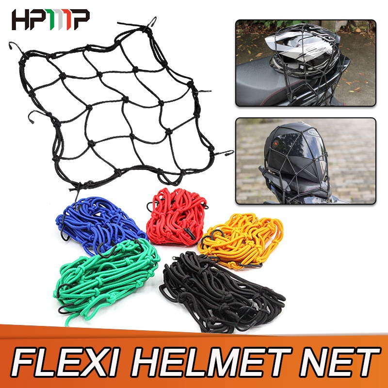 Helmet Net Elastic Storage Box Cargo Mesh 6 Hooks Nylon Luggage Net ...