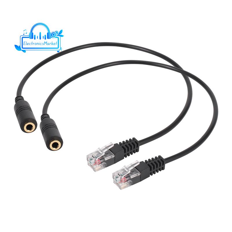 🔥2pc 3.5mm Stereo Audio Headset to Cisco Jack Female to Male RJ9 Plug ...