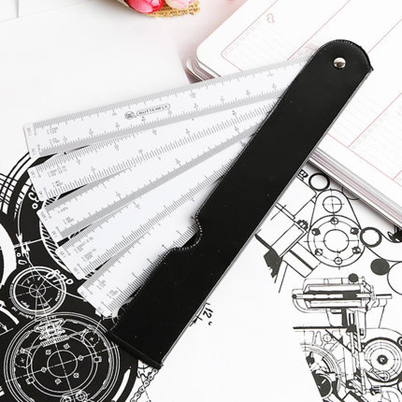 Butterfly Fan Shape Architects Scale Ruler Foldable Rulers With 5 ...