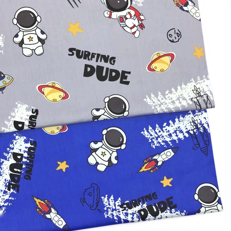 Kain Comb Cotton Corak Angkasawan & Roket (Bidang 60 inci) | Surfing ...