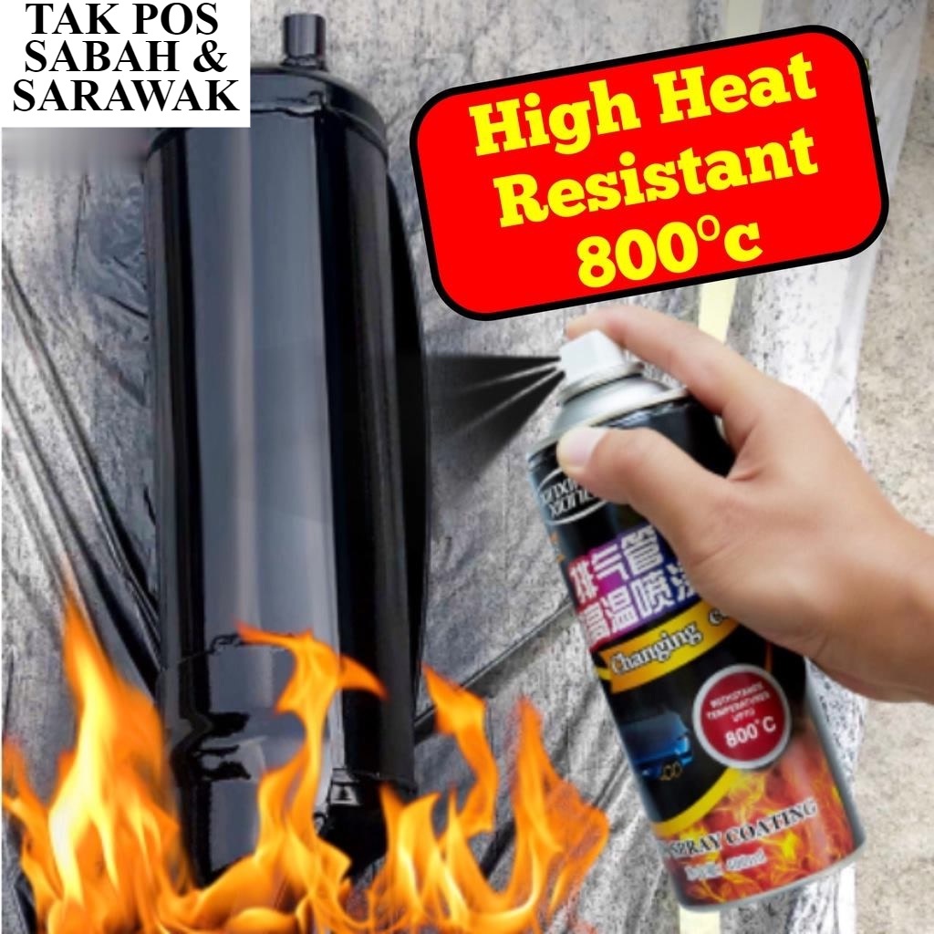 Hi-Temp Aerosol Spray H1 H2 Matt Black / Spray Hitam Tahan Panas (TAK ...