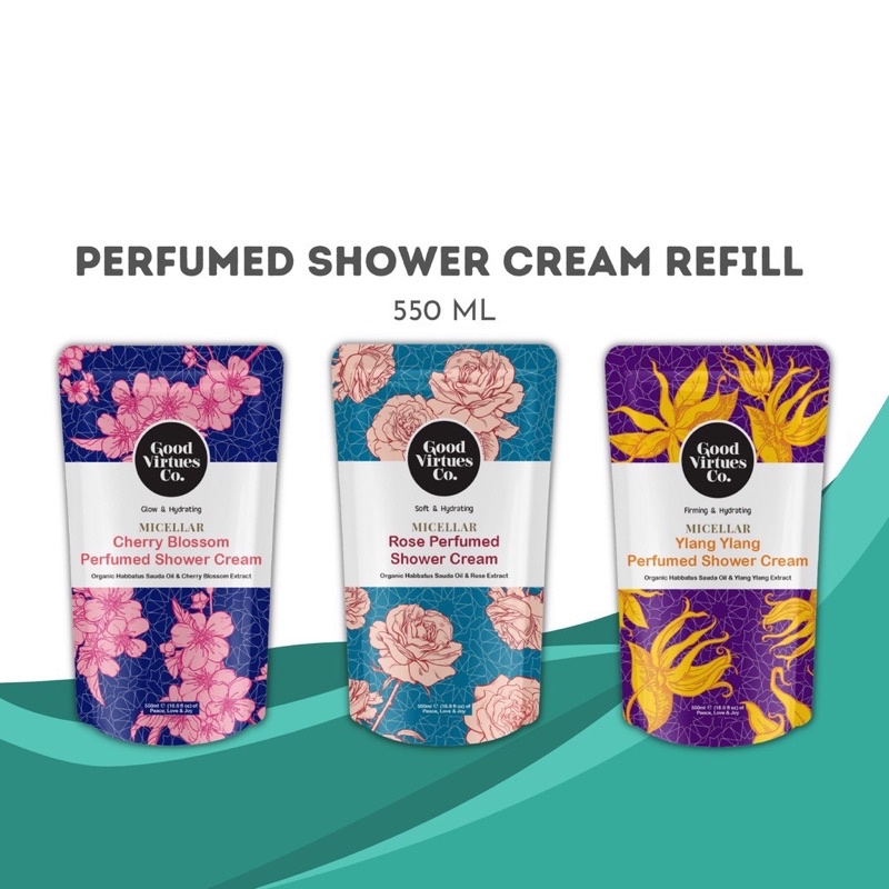 Good Virtues Co. [GVC] MICELLAR PERFUMED SHOWER CREAM ASSORTED [REFILL ...