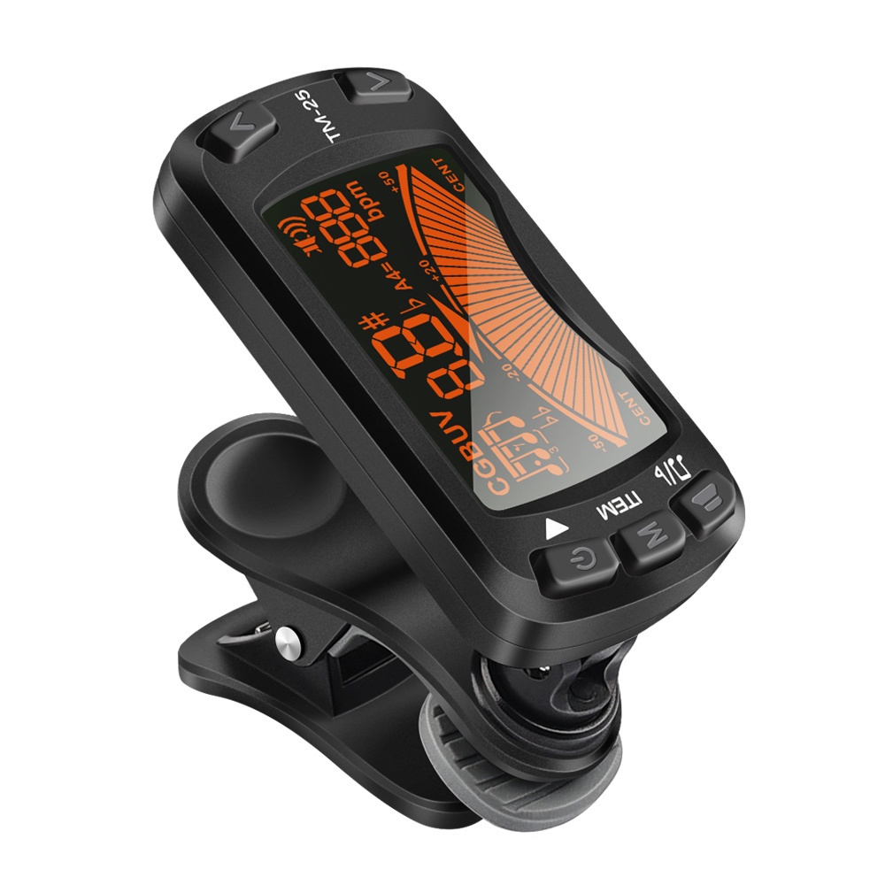 LEKATO Guitar Tuner Clip On Metronome 3in1 Bass Electric Guitar Ukulele ...