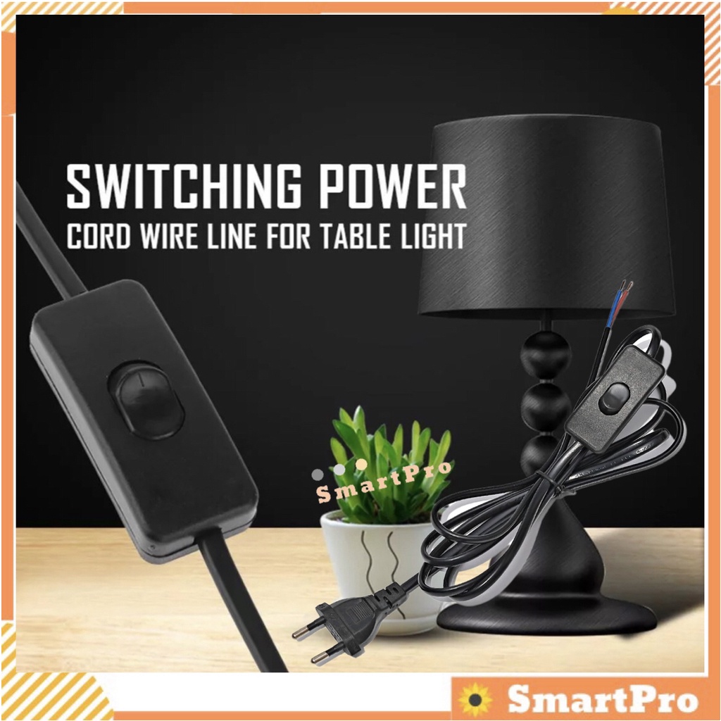 2 Pin AC Power Cable With Hand Switch 2 Pin AC Cord Table Lamp Power ...