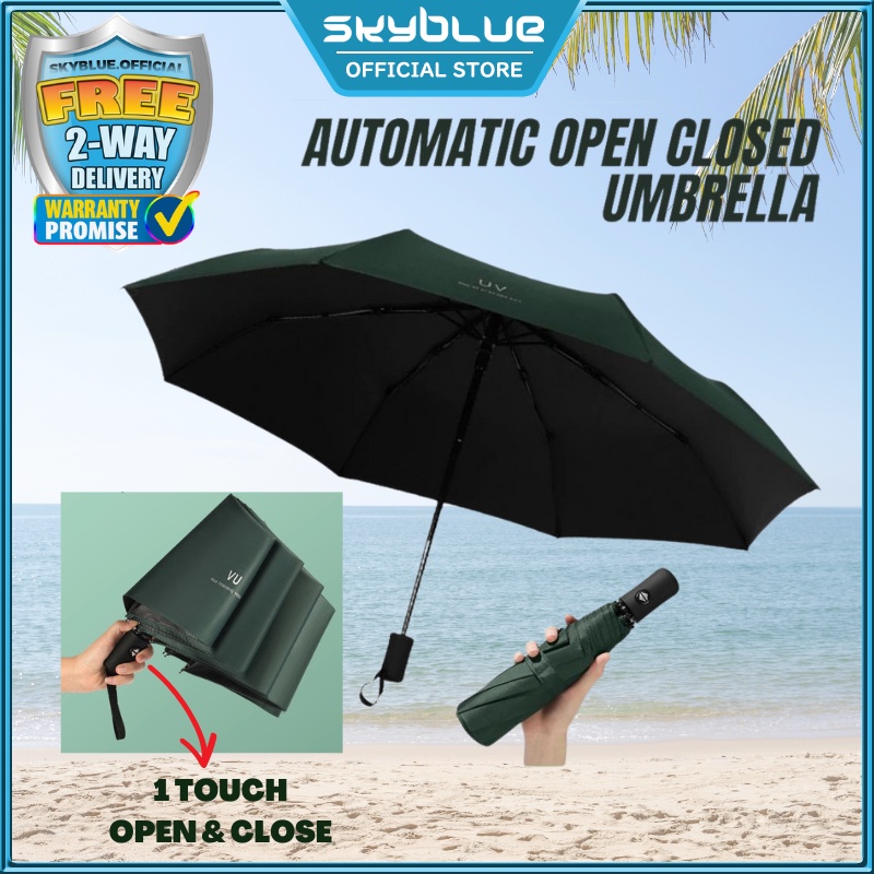 UV Automatic Foldable Umbrella Auto Open Close One Handed Umbrella ...
