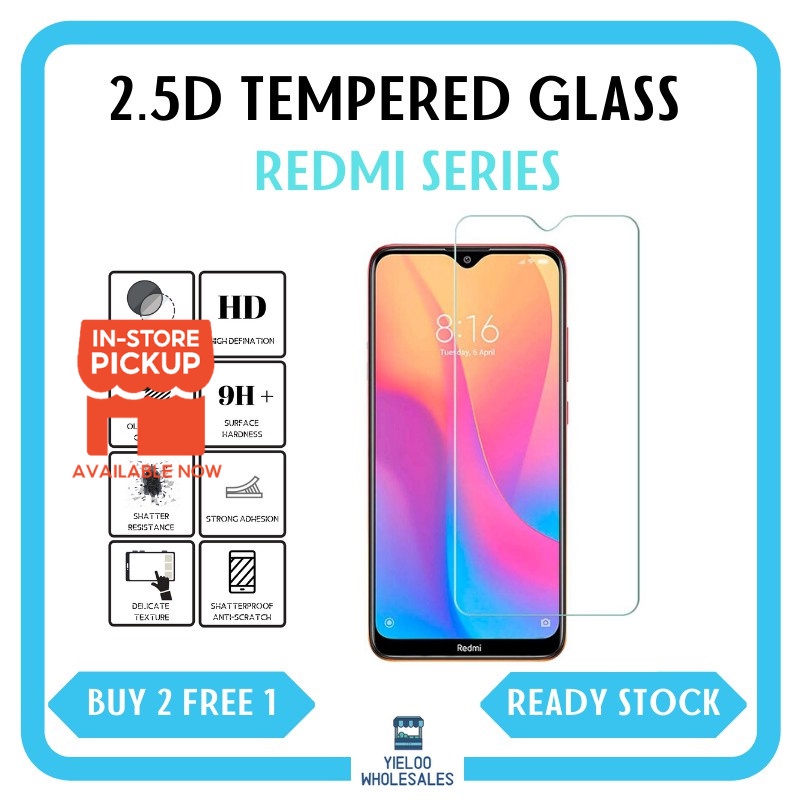 (BELI 2 PERCUMA 1) REDMI Tempered Glass Screen Protector Non Full 2.5D ...