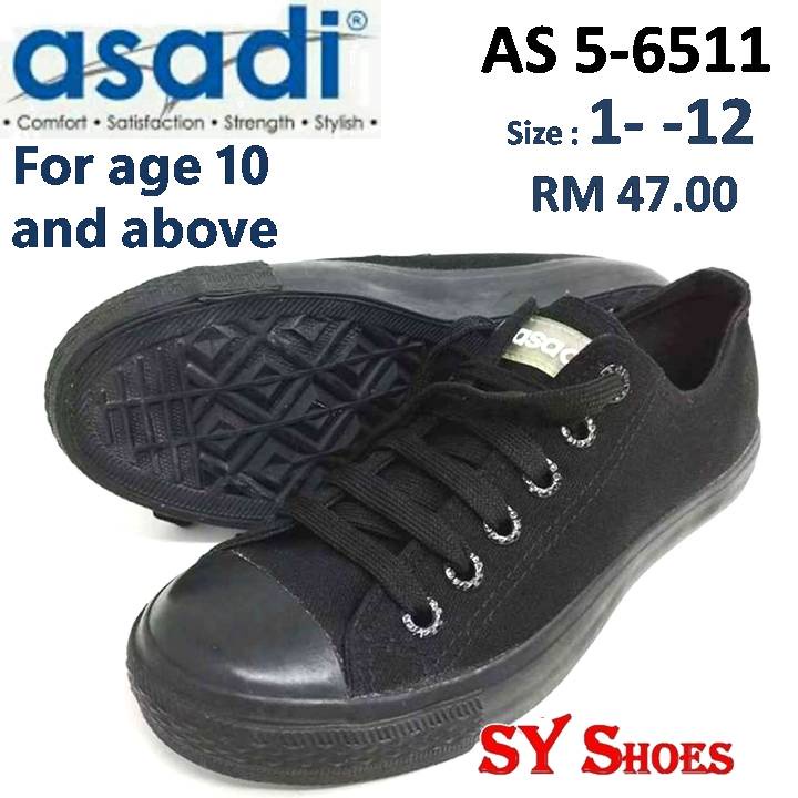 (SYShoes) asadi (1-12) Lace-Up Black School Shoes(AS 5-6511) | Shopee ...
