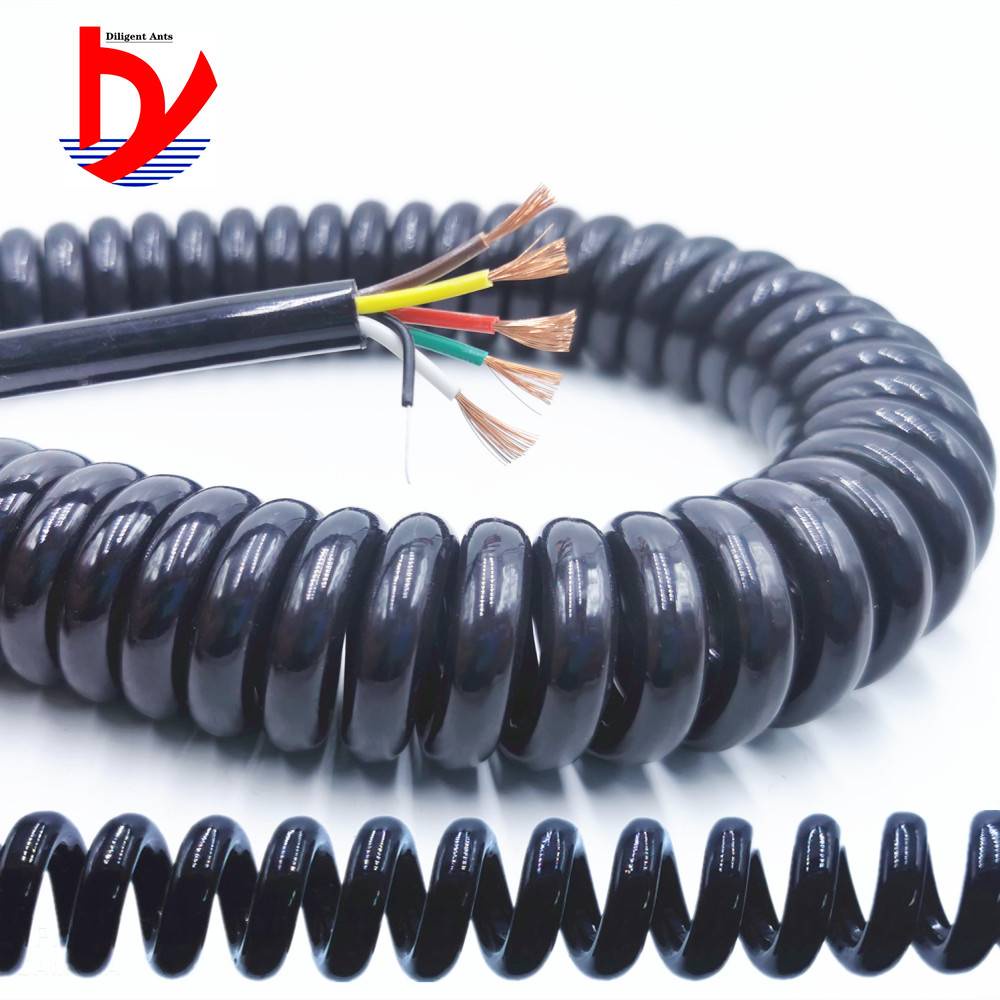 Wire spring spiral cable 2 core -3-4-5-6-8-9-10-12 core 24AWG 0.2mm ...