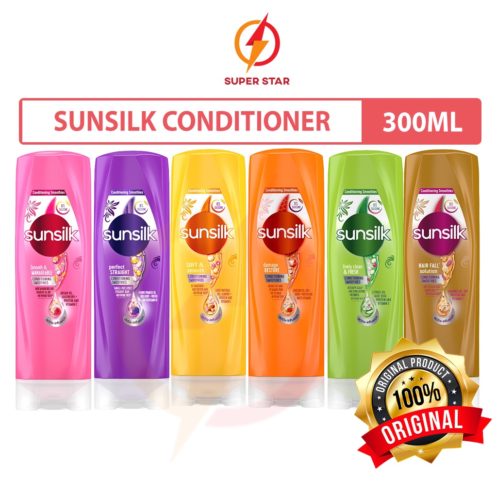 Sunsilk Conditioner 300ml (Smooth Manageable/Soft Smooth/Lively Clean ...