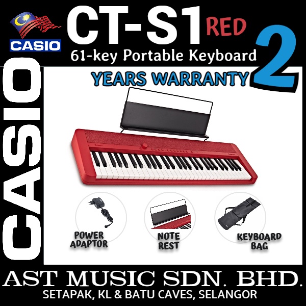 Casio CT-S1 61-key Portable Keyboard – Red ( CTS1 / Cts1 ) | Shopee ...