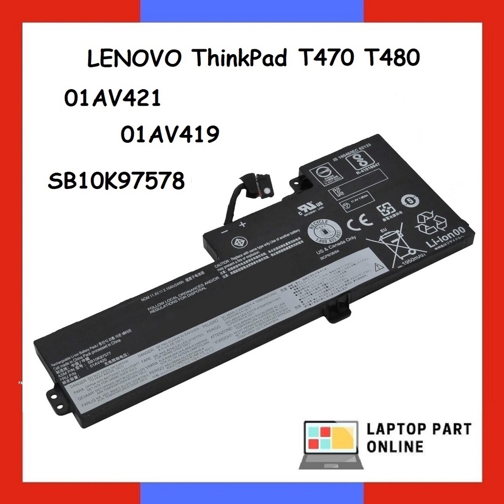 LENOVO 01AV421 01AV489 Battery for ThinkPad T470 T480 Series 01AV419 ...