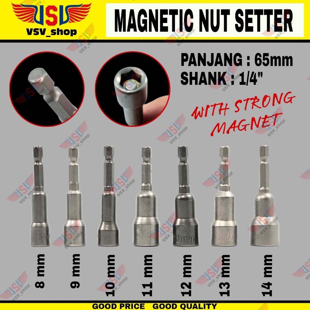 MATA Magnetic Nut Setter Socket Wrench 8-14mm Roofing Drill Bit Rofing ...