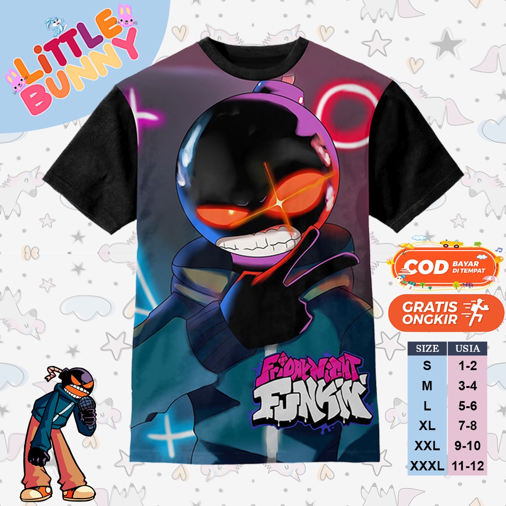 Whitty FNF FUNKIN ART 19 3D Character Children's T-Shirt FNF - LITTLE ...