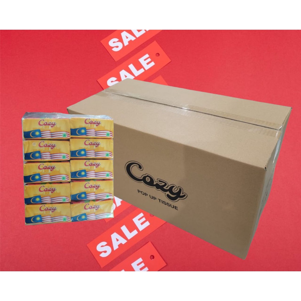 Cozy 3ply pop up tissue / Soft Facial Tisu [50PACKS X 250sheets] CARTON ...
