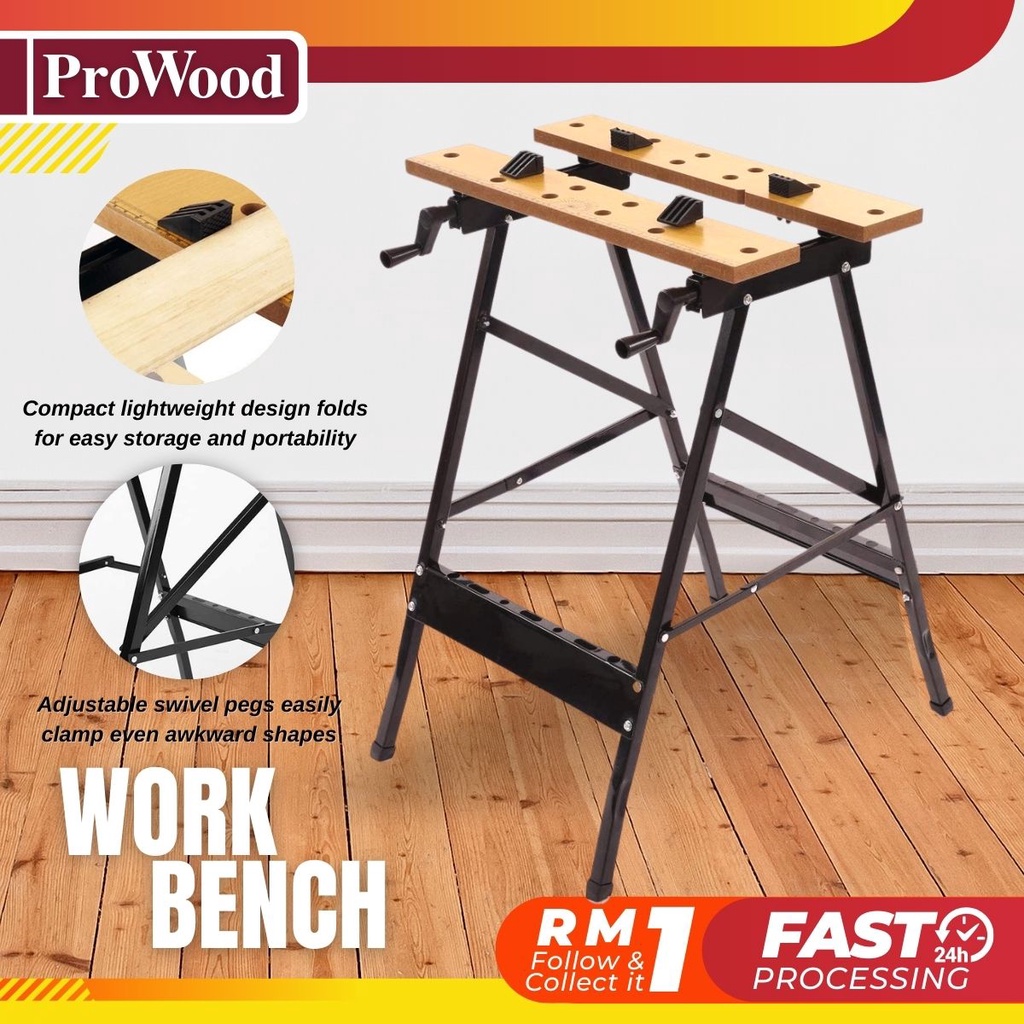 PROWOOD Work Bench Portable Lightweight Foldable Work Table Papan ...