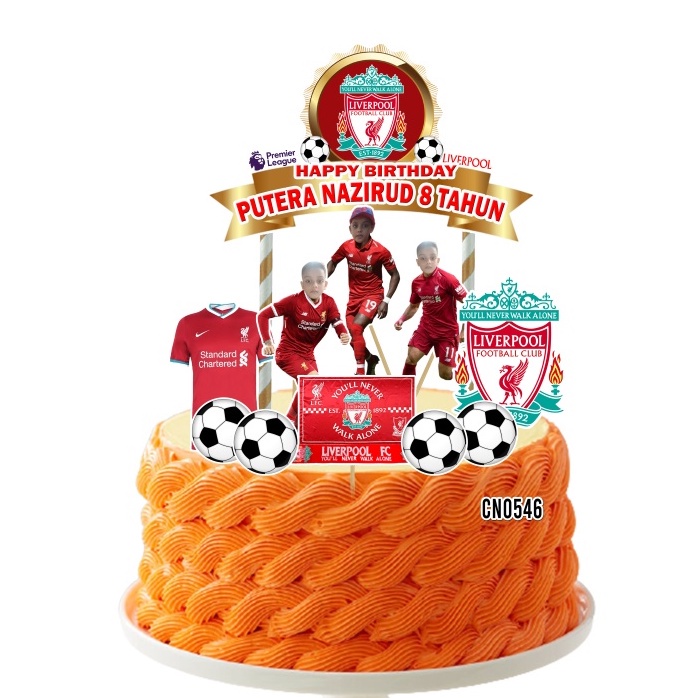 [CUSTOM NAME] Happy Birthday Cake Topper Liverpool Decoration Set Party ...