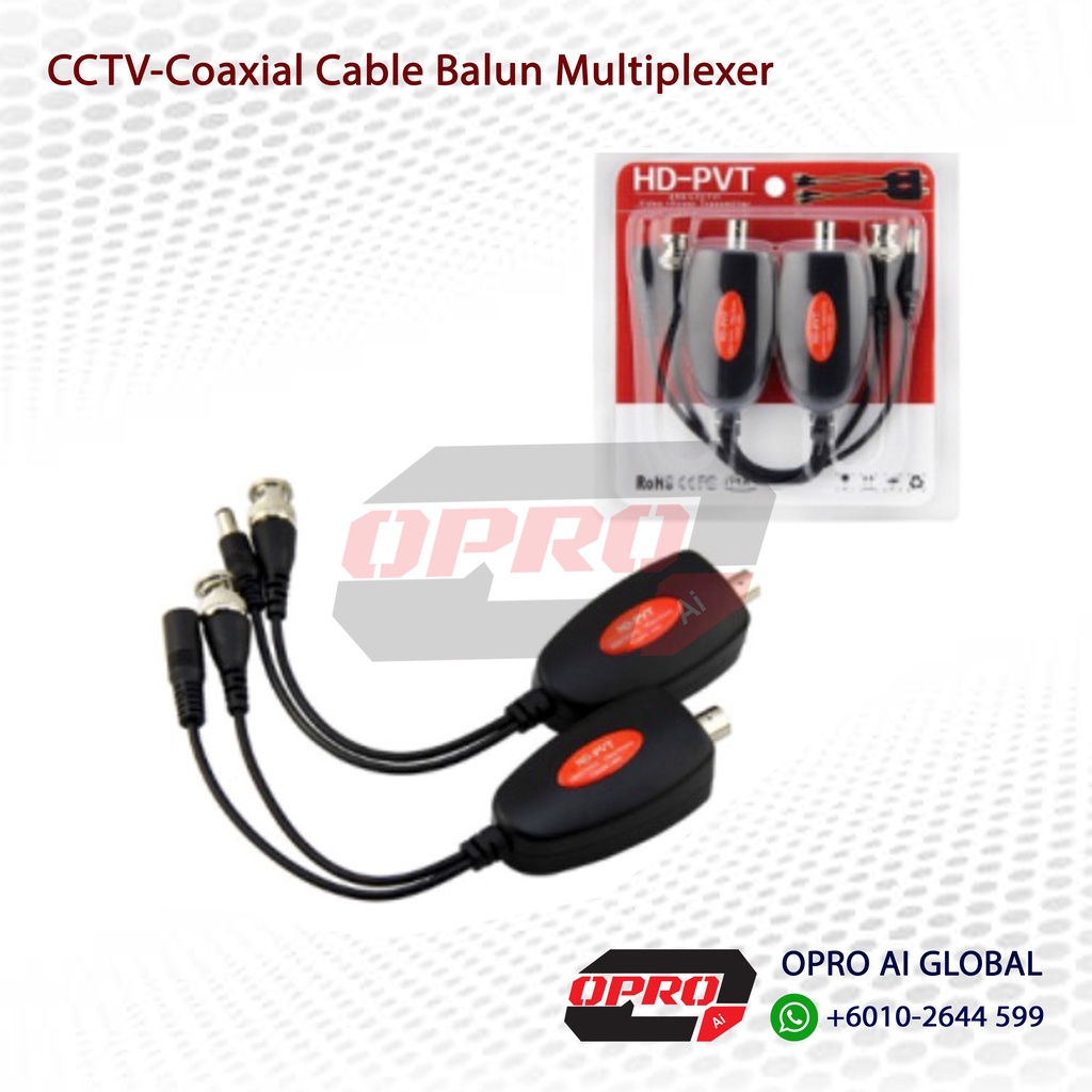 [1PAIR] CCTV-Coaxial Cable Balun Multiplexer for CCTV Cameras AHD/CVI ...