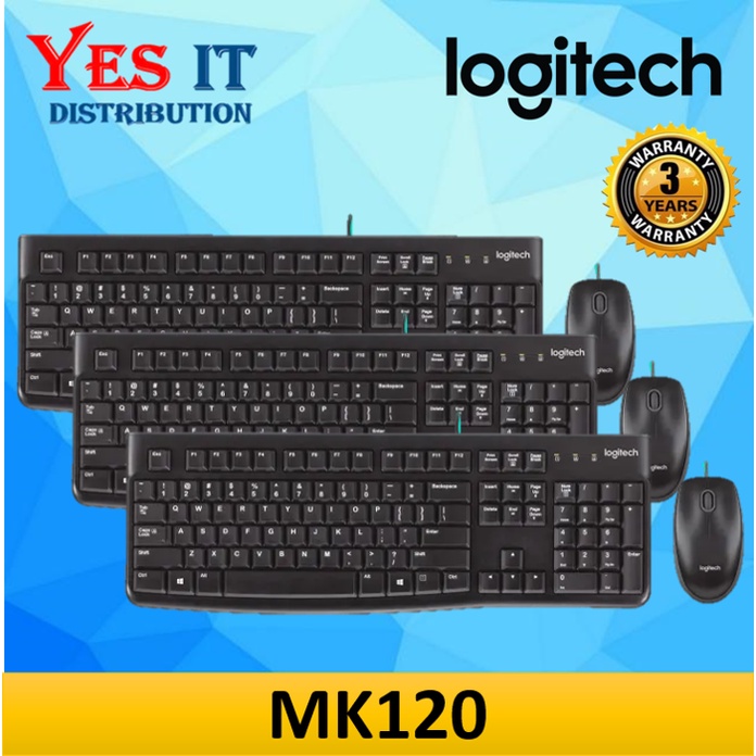 [combo Set] Logitech Mk120 Wired Keyboard And Mouse Original Logitech