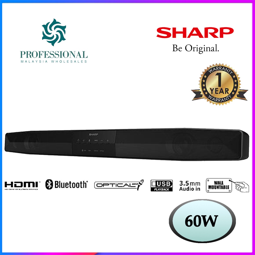 Sharp 60W Sound Bar Home Theatre System HT-SB116 | Shopee Malaysia