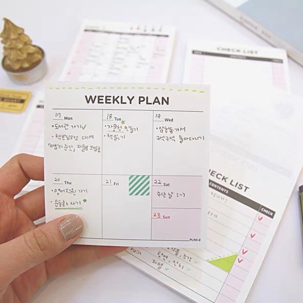 Mini Weekly Monthly Work Planner Check List To Do Memo Pad | Shopee ...