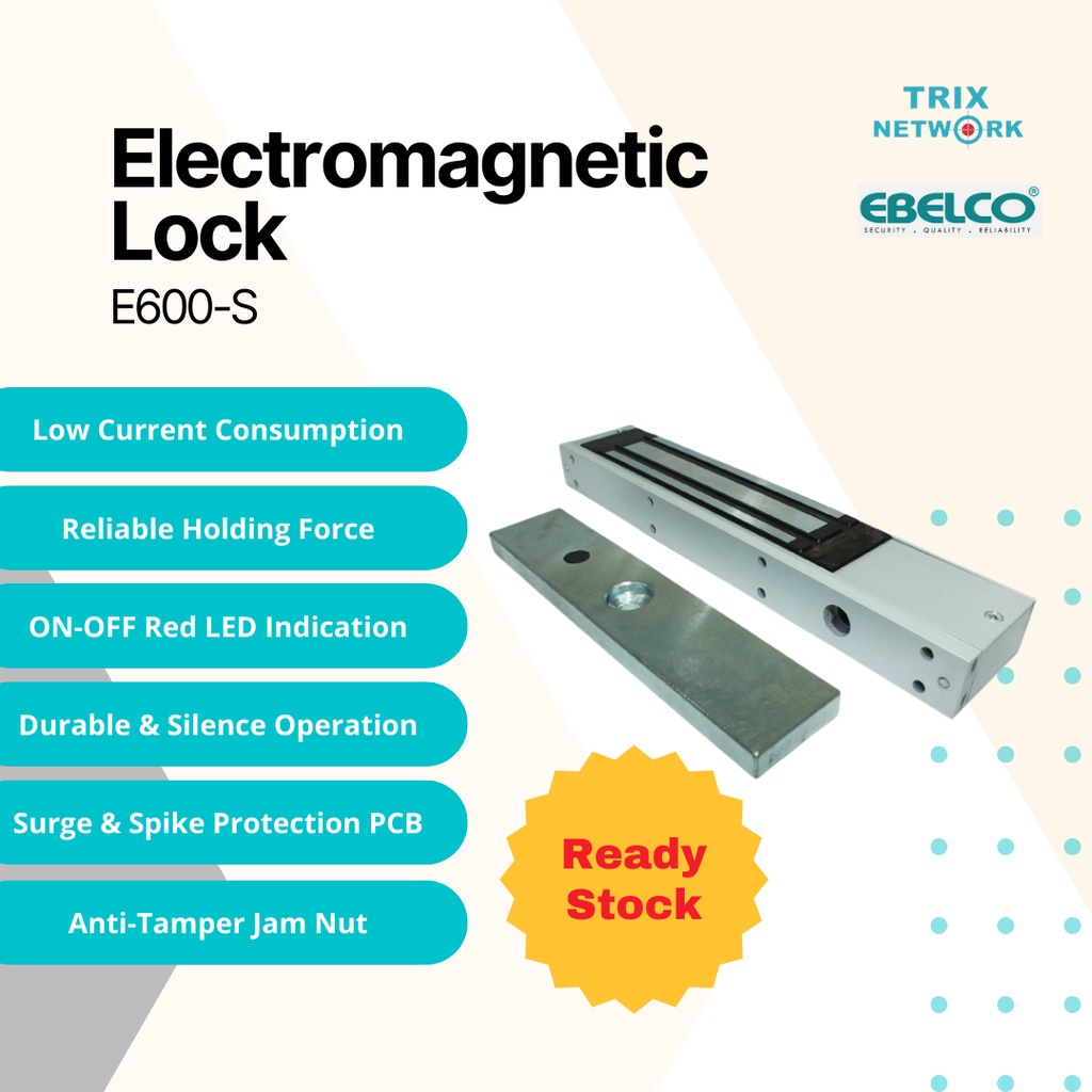 Single Door Electromagnetic Lock [600lbs series] with Single Colour LED ...