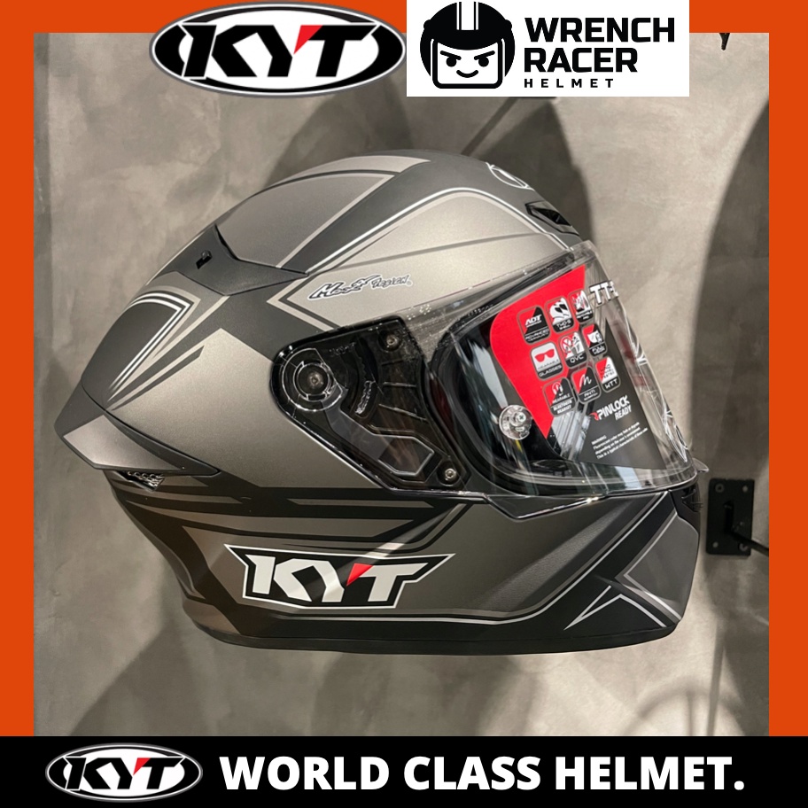 Helmet KYT TT-Course Tourist Matt Cool Grey Full Face Helmet | Shopee ...
