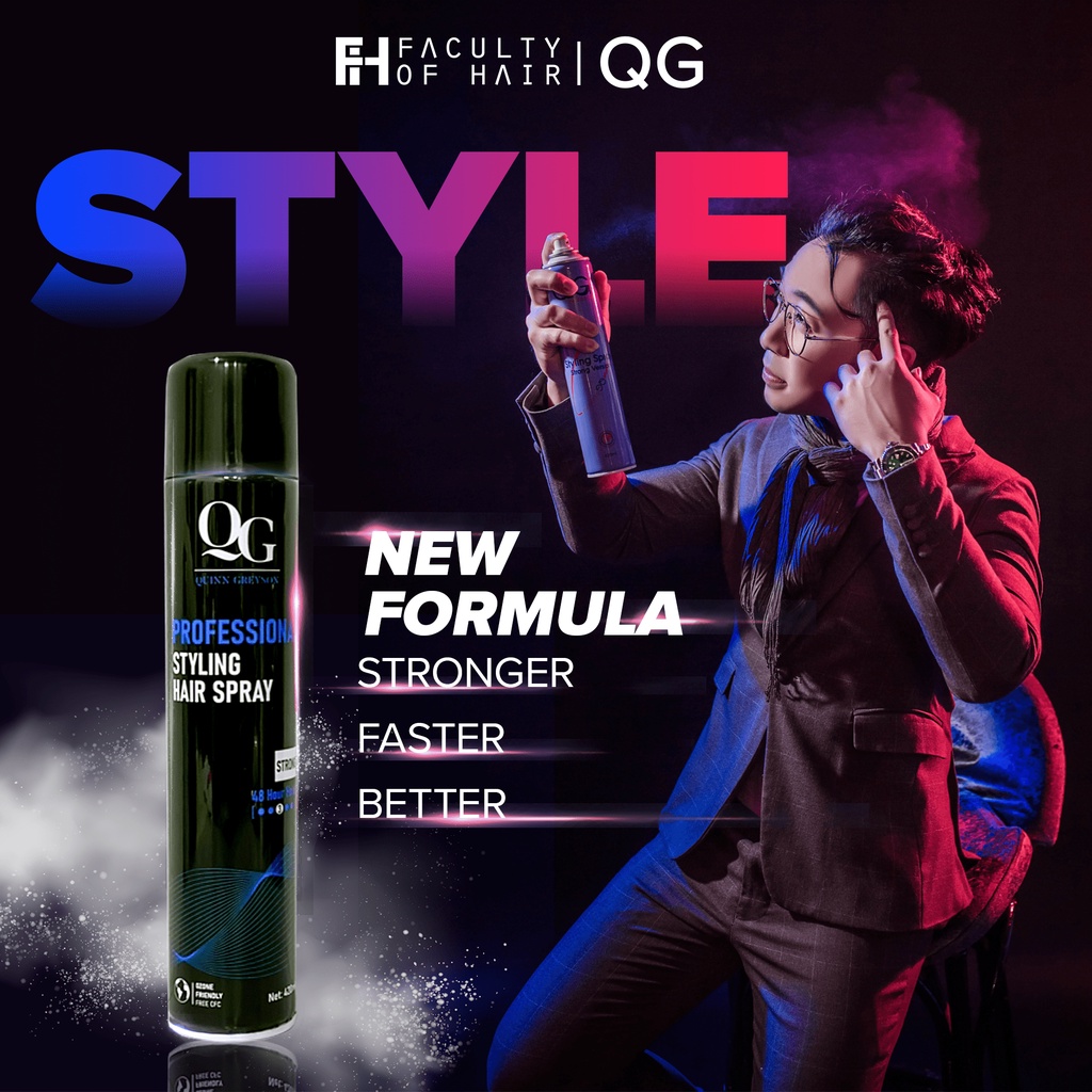QG Hair Spray Professional Styling Spray CFC Free Strong Version ...
