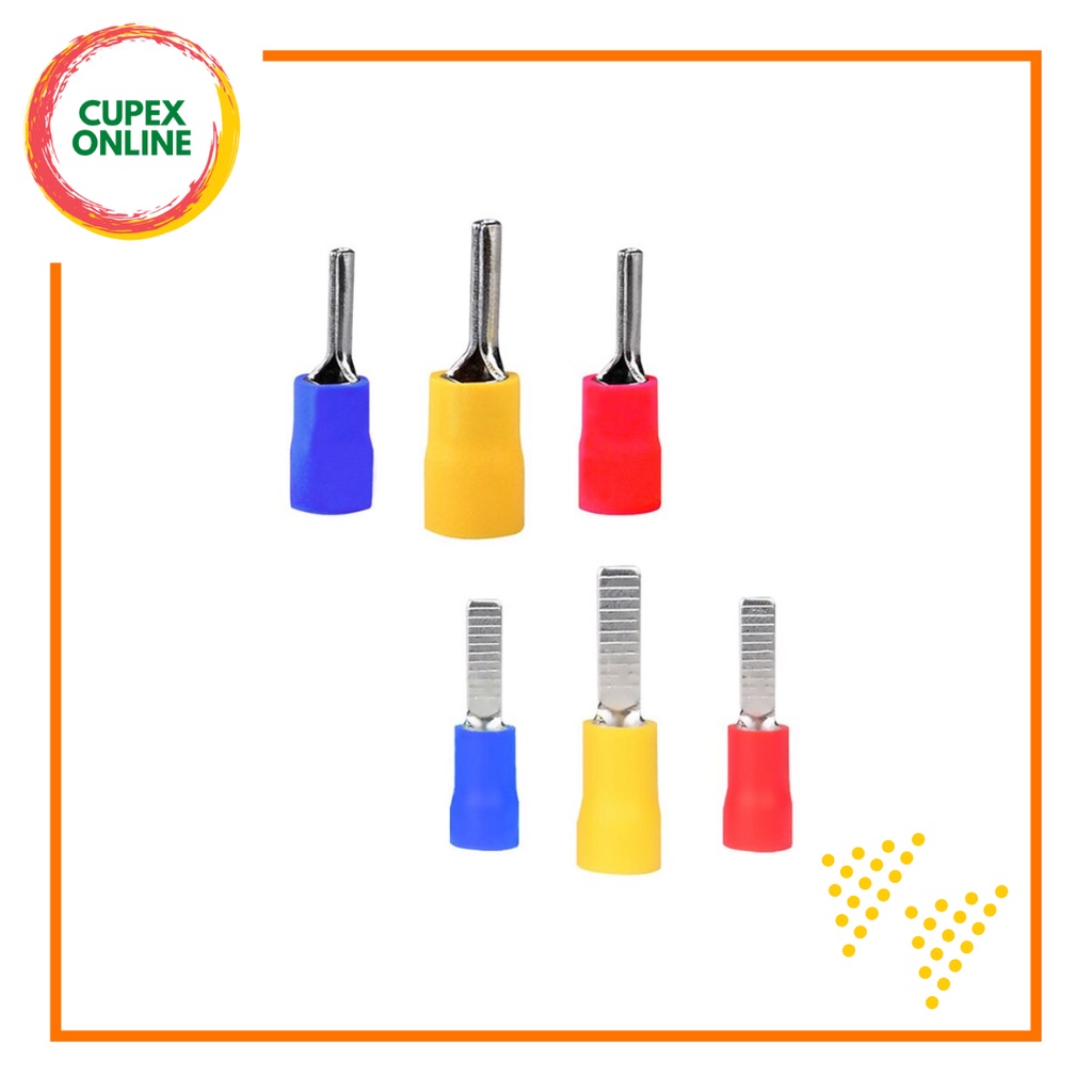 [100 PCS] KST FDV1-110(5) Vinyl-Insulated Female Disconnector 1.5mm² 0 ...