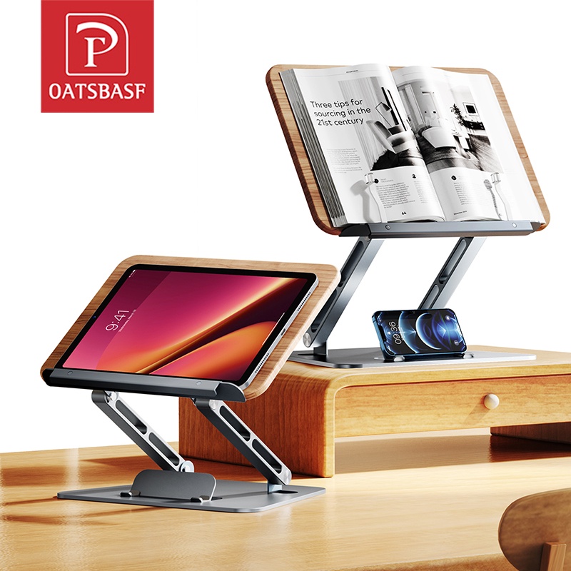 Oatsbasf L12 Adjustable Wooden Book Stand Holder for Reading Portable ...
