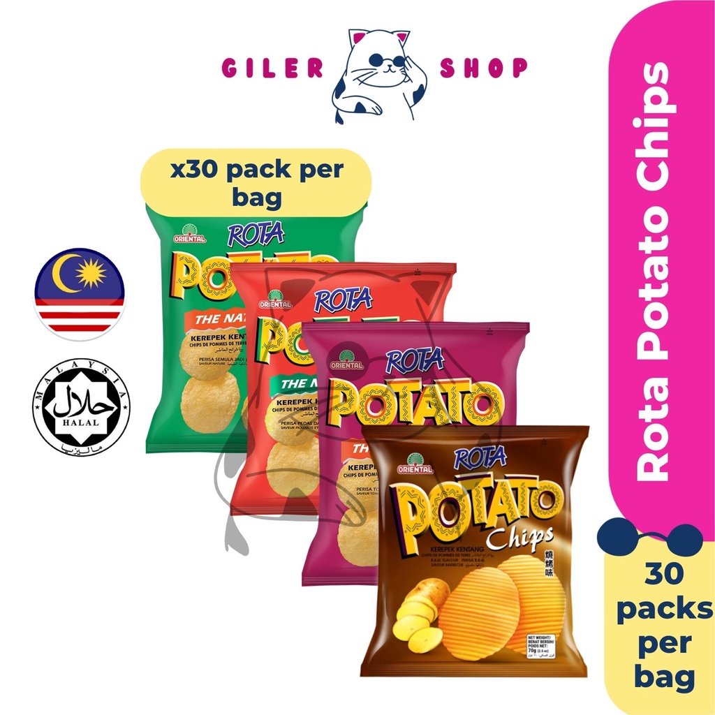 Potato Chips Rota 16g x 30 pcs Original, Tomato, Hot & Spicy, Bbq ...
