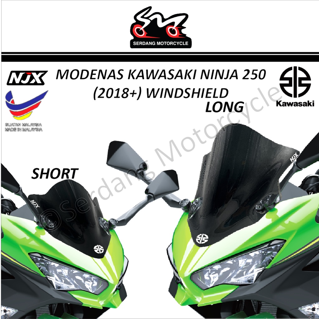 NJX Kawasaki Modenas Ninja 250 (2018+) Windshield Long Short Cowling ...