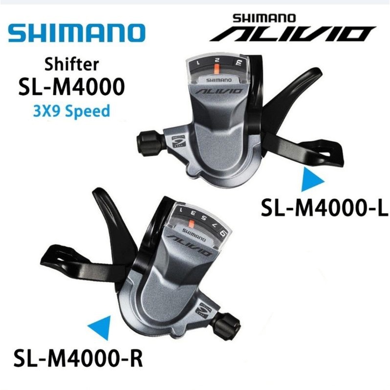 Bicycle Shimano Altus M4000 M370 M310 3x9 3×8 Speed Shifter Trigger Set SL-M4000 w/inner Cable ...
