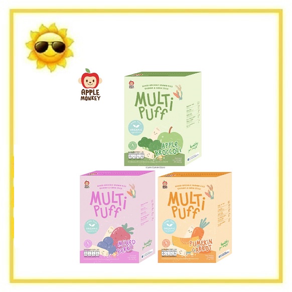 Apple Monkey Baby Organic Multi Puff (25g) | Shopee Malaysia