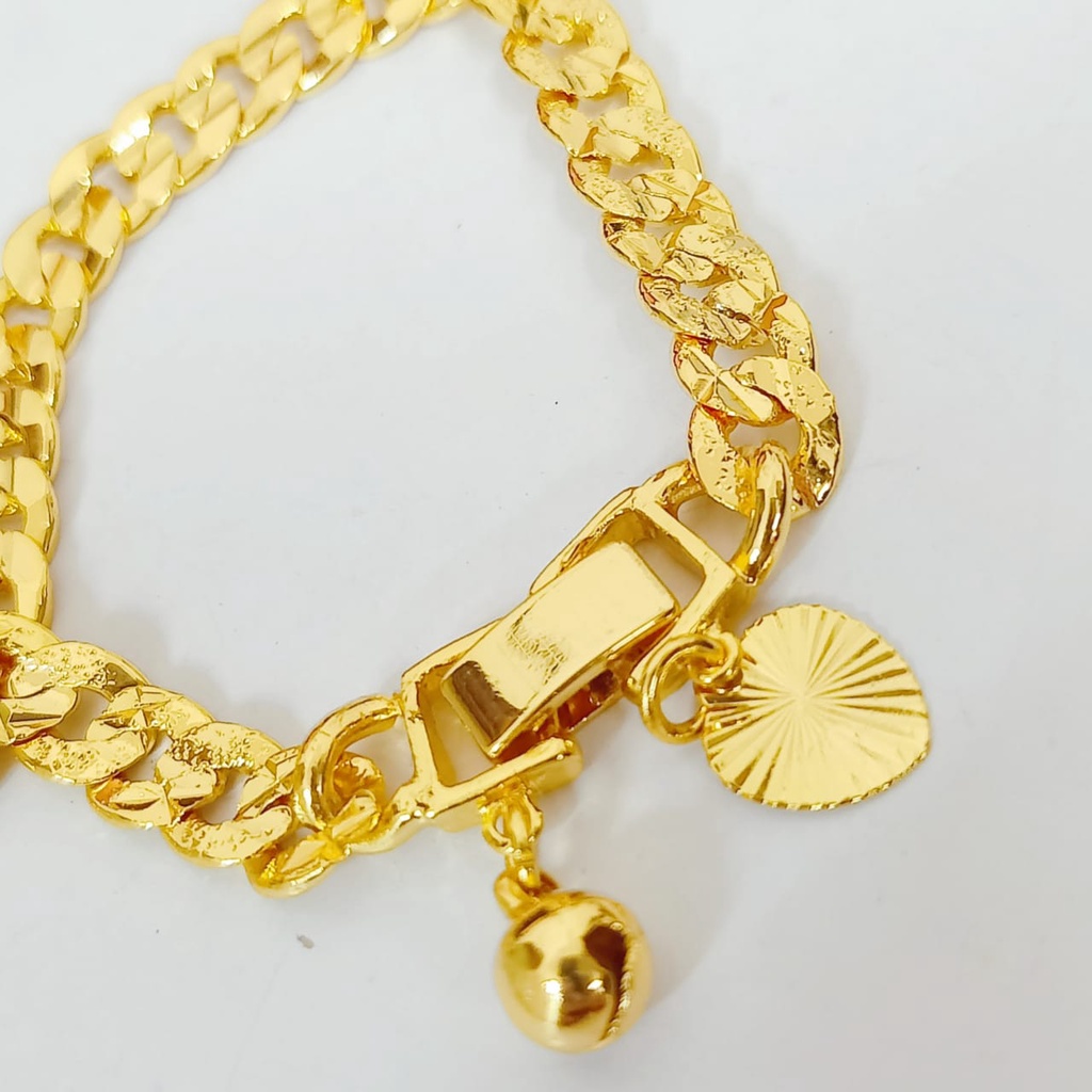 Bracelet(7mm/10mm) 24K Gold Plated (Rantai Tangan Emas Korea) | Shopee ...