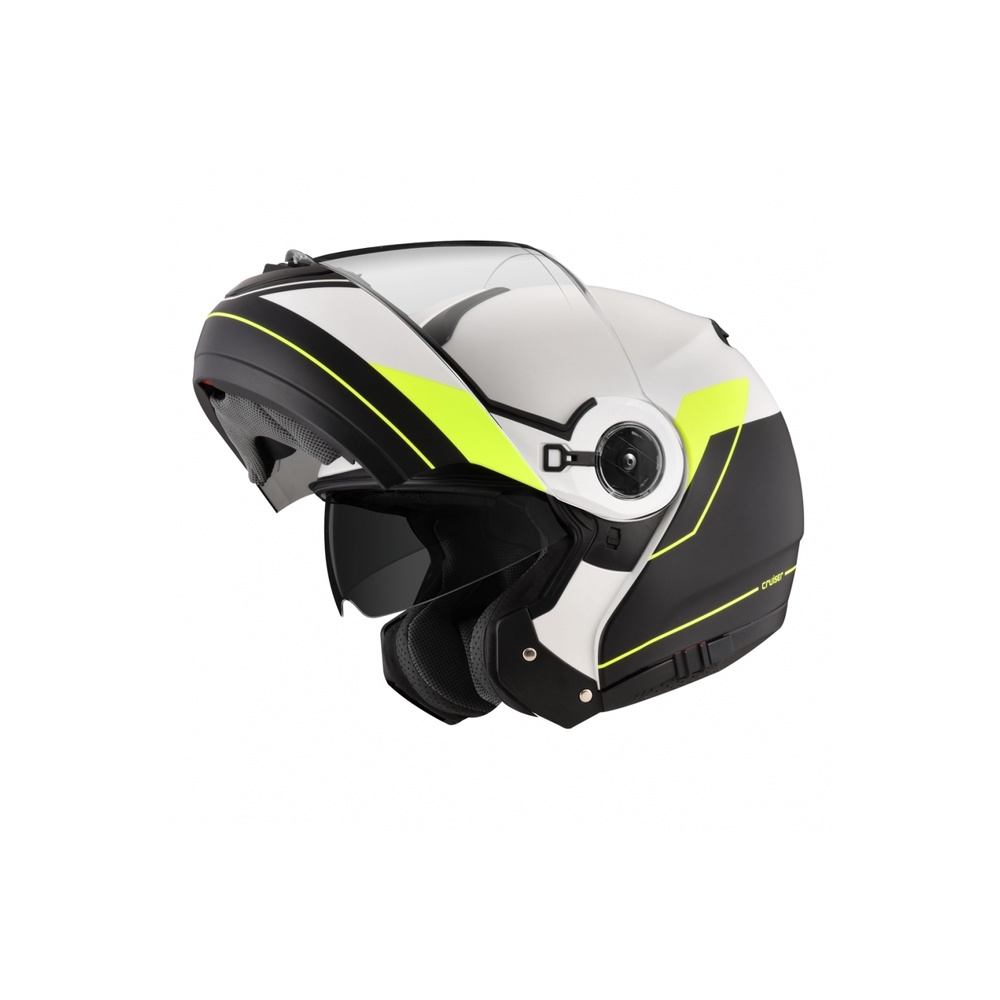 Zeus ZS 3050 Matte White/BE7 Fluorescent Yellow (Flip Up Helmet ...