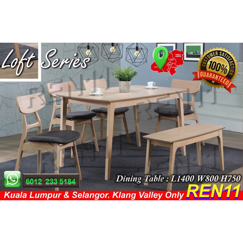 Solid Wood Dining Table Set - 6 seaters / Kayu meja / Kayu Kerusi ...