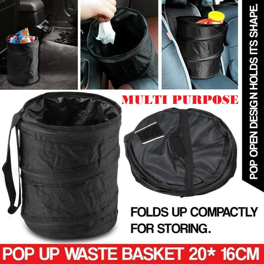 Car Dustbin Foldable Trash Bin Seat Rubbish Bag Garbage Bucket Storage ...