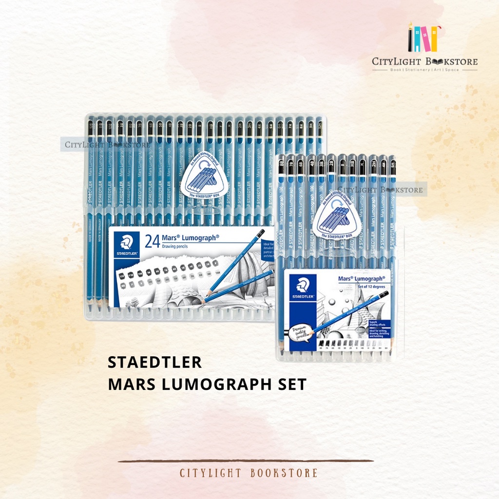 [CITYLIGHT] Art: STAEDTLER Mars Lumograph Set of Degrees (12pcs / 24pcs) | Shopee Malaysia