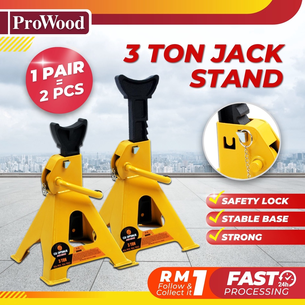 PROWOOD GS OPTIMUS / HONGMA 3 Ton Heavy Duty Jack Stand Jack Kereta 3 ...