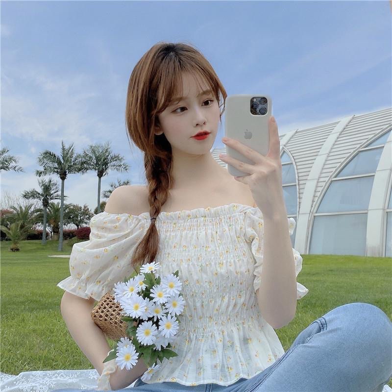 【READYSTOCK】Floral square neck blouse off shoulder flower top 现货碎花上衣 小 ...