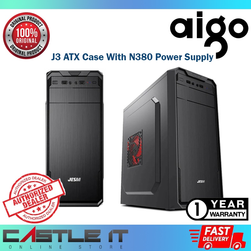 AIGO darkFlash J3 ATX PC Case Chassis Casing with 8CM Rear Fan and N380 Power Supply | Shopee ...