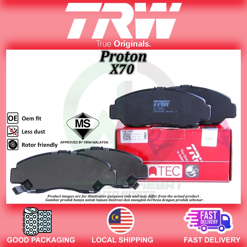 Proton X70 Front Brake Pad , Disc Brake Pads TRW ATEC [Original ...