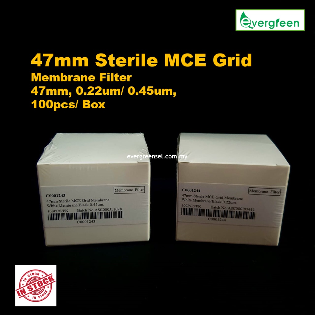 ( LOCAL READY STOCK ) 47mm Sterile MCE Grid Membrane Filter, 100's/Box ...