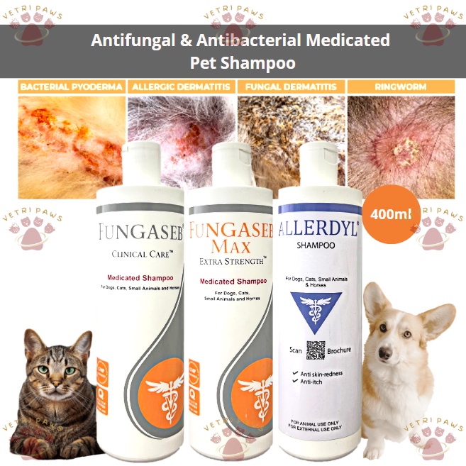 Fungaseb Max Antifungal Medicated Pet Shampoo / Allerdyl Shampoo(400ml ...