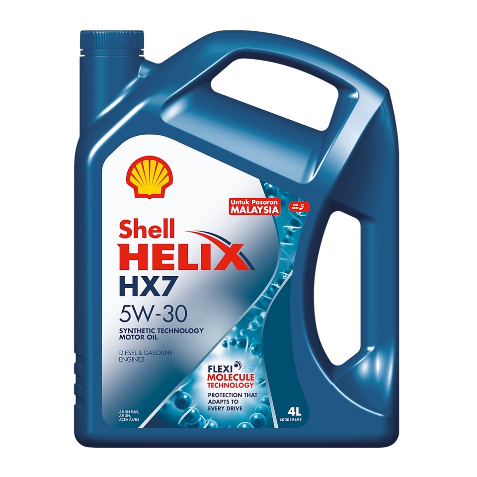 SHELL Helix HX7 X 5W30 Semi Synthetic Engine Oil API SN PLUS (4L)Untuk ...