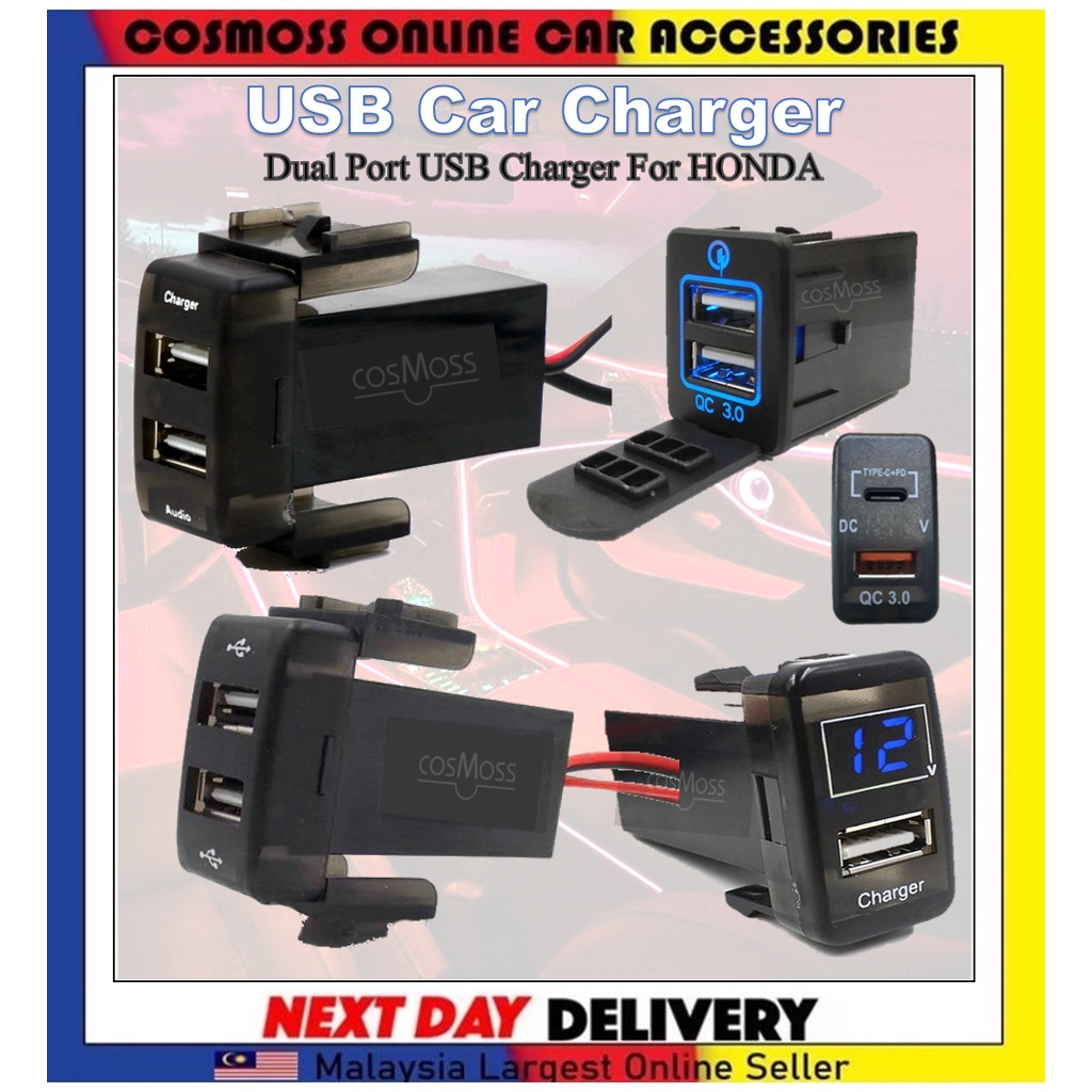 USB TYPE C 3.0 PORT FOR HONDA CITY CIVIC ACCORD HRV BRV CRV Dual Port ...