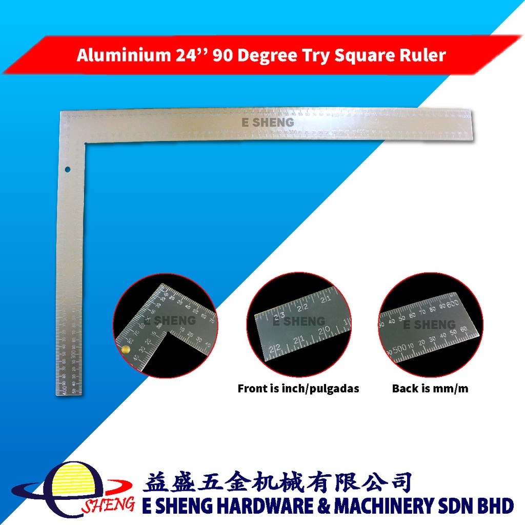 16'' x 24'' 90 Degree Stainless Steel Try Square Ruler 600mm x 400mm ...