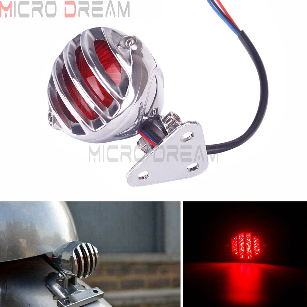 Vintage Motorcycle 12v LED Tail Brake Light Retro Bates Rear Lamp for ...